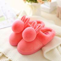 China wholesale Ladies thick-soled breathable home slippers cartoon cute non-slip plush indoor shoes winter for sale