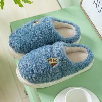 China 2021 ladies wholesale winter keep warm thick bottom anti-slip slippers cute soft plush indoor home shoes for sale