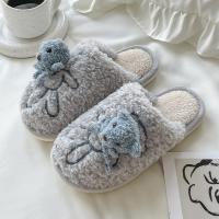 China Wholesale 2021 winter new female cute Cartoon plush bear indoor home shoes keep warm soft couple slippers for sale