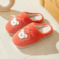 China wholesale New women winter warm home cartoon cute bear slippers soft plush anti-slip couple house shoes for sale