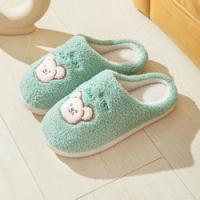 China wholesale New women winter warm home cartoon cute bear slippers soft plush anti-slip couple house shoes for sale