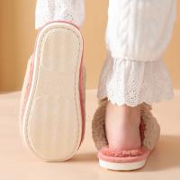 China Wholesale Hairy slippers autumn winter couple warm soft plush cute bowknot female non-slip bedroom shoes for sale