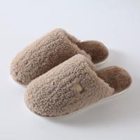 China Wholesale Hairy slippers autumn winter couple warm soft plush cute bowknot female non-slip bedroom shoes for sale