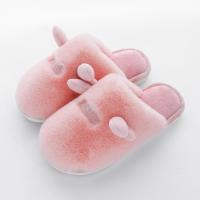 China New design 2021 autumn winter warm home slippers soft plush non-slip PVC material women bedroom shoes for sale