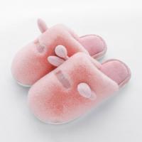 China New design 2021 autumn winter warm home slippers soft plush non-slip PVC material women bedroom shoes for sale