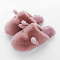 China New design 2021 autumn winter warm home slippers soft plush non-slip PVC material women bedroom shoes for sale