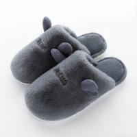 China New design 2021 autumn winter warm home slippers soft plush non-slip PVC material women bedroom shoes for sale