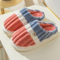 China Winter warm breathable slippers ladies delicate plush house slipper for women and men anti-slip Home indoor Shoes for sale