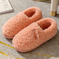 China Winter soft and delicate plush slippers full bag women's simple style indoor and outdoor warm anti-slip couple shoes for sale