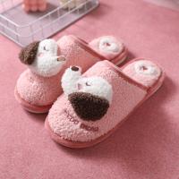China New fashion cute home indoor shoes female winter warm non-slip soft bottom couple cartoon slippers in stock for sale