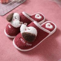 China New fashion cute home indoor shoes female winter warm non-slip soft bottom couple cartoon slippers in stock for sale