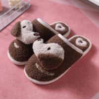 China New fashion cute home indoor shoes female winter warm non-slip soft bottom couple cartoon slippers in stock for sale