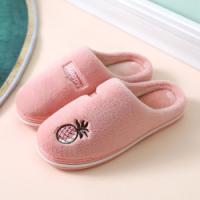 China New products plush cheap warm slippers women winter home fruit pineapple vamp non-slip bedroom shoes wholesale for sale