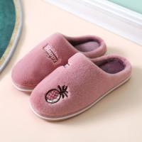 China New products plush cheap warm slippers women winter home fruit pineapple vamp non-slip bedroom shoes wholesale for sale