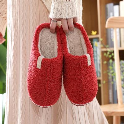 China Wholesale New couple warm plush bedroom shoes for men and women non-slip autumn winter  household slippers for sale