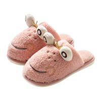 China Cartoon Slippers Women Cute Frog Home Indoor Couple Style Plush Warm Anti-Slip Thick Bottom Winter House Shoes Men for sale