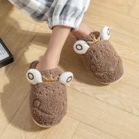 China Cartoon Slippers Women Cute Frog Home Indoor Couple Style Plush Warm Anti-Slip Thick Bottom Winter House Shoes Men for sale