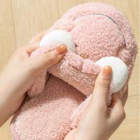 China Cartoon Slippers Women Cute Frog Home Indoor Couple Style Plush Warm Anti-Slip Thick Bottom Winter House Shoes Men for sale