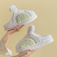 China 2021 cute wholesale winter slippers female thick-soled indoor warm plush cartoon home male spot bedroom shoes for sale