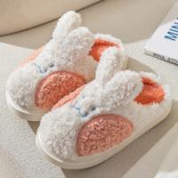 China 2021 cute wholesale winter slippers female thick-soled indoor warm plush cartoon home male spot bedroom shoes for sale