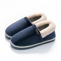 China Winter warm best price corduroy vamp slippers women non-slip large size couple home indoor shoes supplier for sale