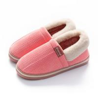 China Winter warm best price corduroy vamp slippers women non-slip large size couple home indoor shoes supplier for sale