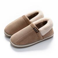 China Winter warm best price corduroy vamp slippers women non-slip large size couple home indoor shoes supplier for sale