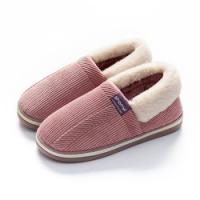 China Winter warm best price corduroy vamp slippers women non-slip large size couple home indoor shoes supplier for sale