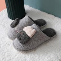 China Wholesale 2021 female warm cartoon little house decorate slippers breathable plush home indoor shoes ladies closed shoes for sale