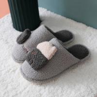 China Wholesale 2021 female warm cartoon little house decorate slippers breathable plush home indoor shoes ladies closed shoes for sale