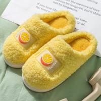 China New Design wholesale Fashion Ladies fruit cute Plush Warm Slippers Winter soft Sole anti-slip home indoor shoes for sale