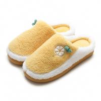 China 2021 new design slippers female winter cute comfortable home indoor shoes soft plush warm non-slip couple style for sale