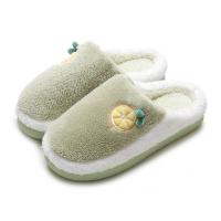 China 2021 new design slippers female winter cute comfortable home indoor shoes soft plush warm non-slip couple style for sale
