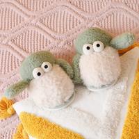 China Cartoon cute sheep shape cheap bedroom slippers winter warm thicken soft plush couple home indoor shoes for sale