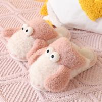 China Cartoon cute sheep shape cheap bedroom slippers winter warm thicken soft plush couple home indoor shoes for sale