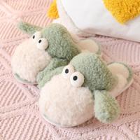 China Cartoon cute sheep shape cheap bedroom slippers winter warm thicken soft plush couple home indoor shoes for sale