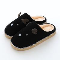 China 2021 new cartoon deer shape couple slippers hot sale winter ladies cute warm soft plush non-slip household shoes for sale