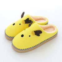 China 2021 new cartoon deer shape couple slippers hot sale winter ladies cute warm soft plush non-slip household shoes for sale