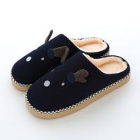 China 2021 new cartoon deer shape couple slippers hot sale winter ladies cute warm soft plush non-slip household shoes for sale