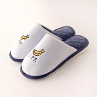 China Autumn and winter home slippers female cute fruit plush indoor non-slip couple warm  high quality bedroom shoes for sale