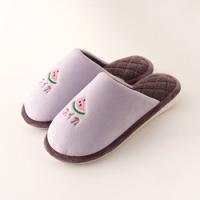 China Autumn and winter home slippers female cute fruit plush indoor non-slip couple warm  high quality bedroom shoes for sale