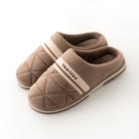 China Autumn winter indoor men and women non-slip warm home thick-soled slippers half-pack couple household shoes for sale