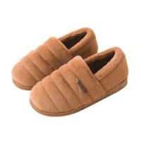 China Winter new design delicate plush slippers for men and women thick-soled couple warm non-slip home indoor shoes for sale
