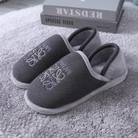 China New hot sale women winter slippers non-slip warm indoor all-inclusive heel Coral fleece lining couple household shoes for sale