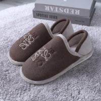 China New hot sale women winter slippers non-slip warm indoor all-inclusive heel Coral fleece lining couple household shoes for sale