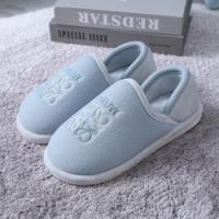 China New hot sale women winter slippers non-slip warm indoor all-inclusive heel Coral fleece lining couple household shoes for sale