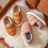 China Custom slippers new female winter plush lining warm couple waterproof non-slip home indoor shoes in stock for sale
