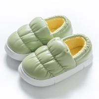 China Custom slippers new female winter plush lining warm couple waterproof non-slip home indoor shoes in stock for sale