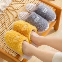 China Plush Slippers Thick Bottom Warm Soft Home Women Home Winter Couple Style Simplicity Anti-Slip House Shoes Men for sale