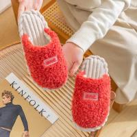 China Plush Slippers Thick Bottom Warm Soft Home Women Home Winter Couple Style Simplicity Anti-Slip House Shoes Men for sale